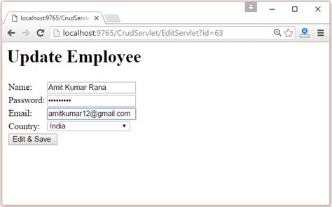 crud in servlet javatpoint