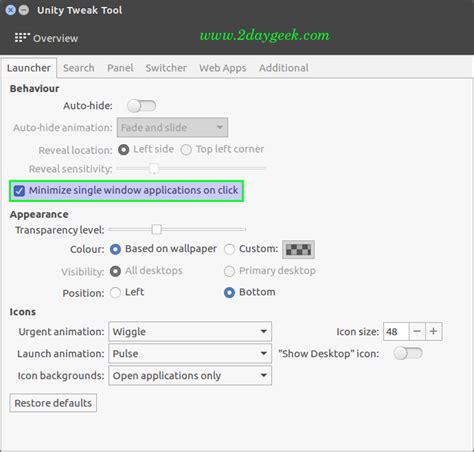 customize ubuntu desktop using unity tweak tool 2daygeek