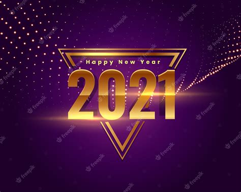 Carte De Voeux élégante Dorée De Bonne Année 2021 Vecteur Gratuite