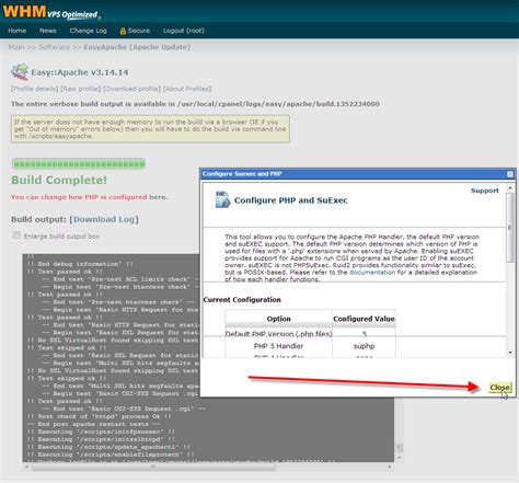 301 upgrade apache using easyapache inmotion hosting support center