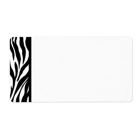 zebra print black and white shipping label zazzle