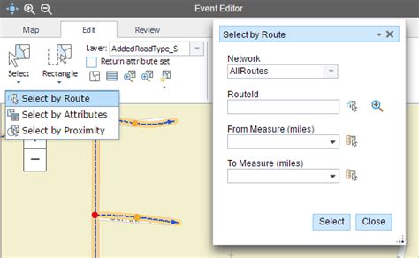 selecting events by route—arcgis roads and highways server arcgis