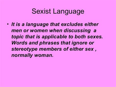 Sexist Language Aicia And Carla 1ºa