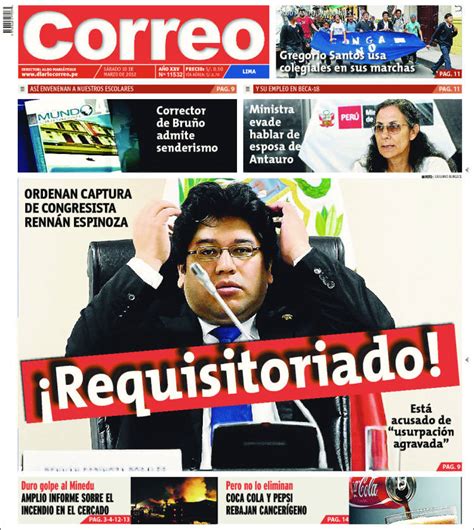 Vea Las Portadas De Los Principales Diarios Peruanos Para Hoy Sábado 10