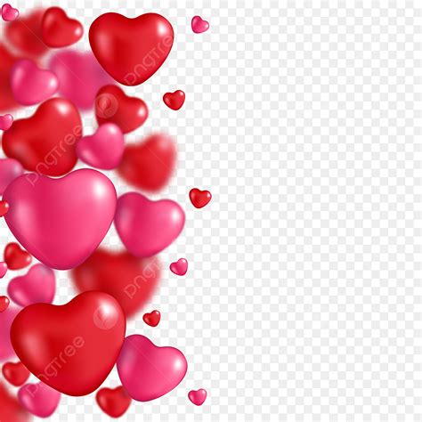 Fondo De Corazones De San Valentín Rojo Rosa Png Dibujos Rojo Rosado