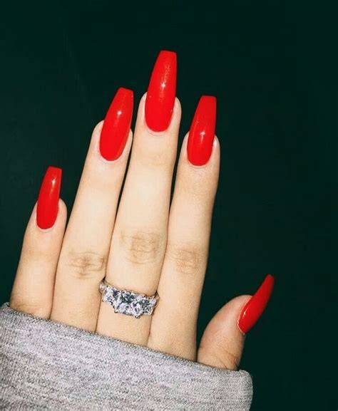 Top 40 Pretty Coffin Nail Art Ideas Fashonails Red Acrylic Nails