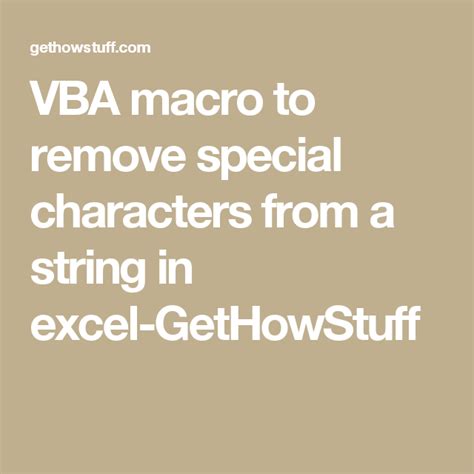 find and replace special characters in excel vba jose
