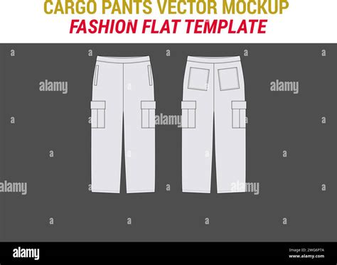 Cargo Pants Fashion Illustration Joggers Trousers Technical Flat Mockup