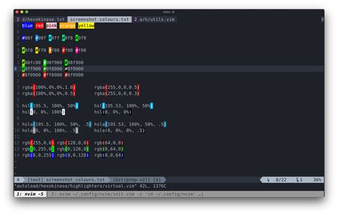 hexokinase vim 最快的（neo）vim插件，用于异步显示文件中的颜色（＃rrggbb，＃rgb，rgb（a）？函数，hsl（a