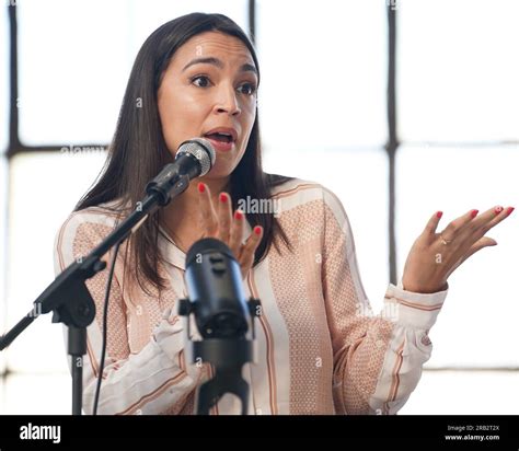 Bronx Ny Usa 6th July 2023 Alexandria Ocasio Cortez At A Public