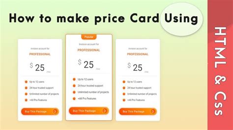 how to create pricing table using only html and css 2 4