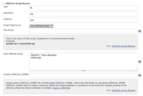 sqlplus script runner jenkins plugin