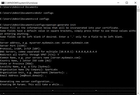 openvpn generate client keys new command prompt