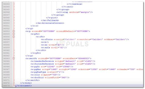 fix microsoft word xml parsing error
