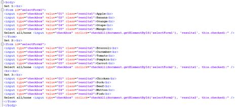 how to implement select all function for multiple sets of checkbox