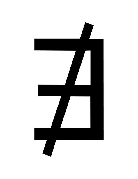 flashcard of a math symbol for there does not exist clipart etc