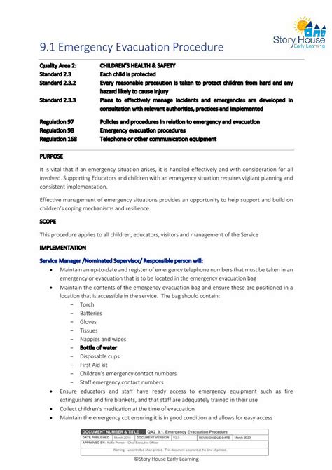 Pdf 9 1 Emergency Evacuation Procedure Dokumen Tips