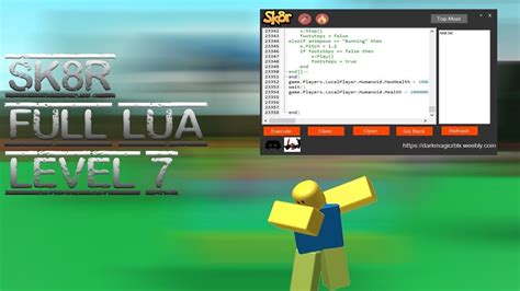 roblox hack skater full lua script lv7 youtube