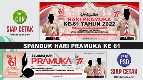 Free 2 Spanduk Banner Hari Pramuka Ke 61 2022 Siap Cetak Format Cdr