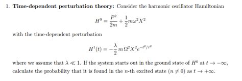 Solved Hº 1 Time Dependent Perturbation Theory Consider