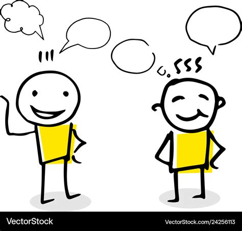 Two Men Characters Talking To Each Other Vector Image