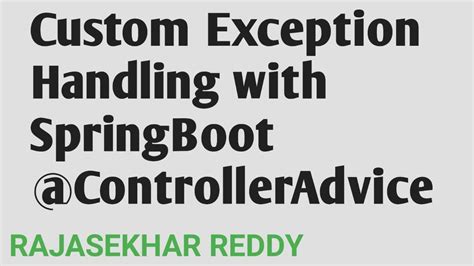 custom exception handling with spring boot application