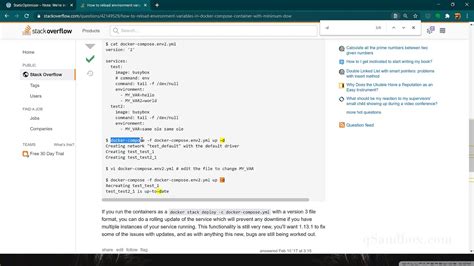 how to make docker compose reload environment variables youtube