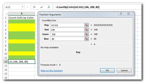 vba code to count cells by color easy way 2 code