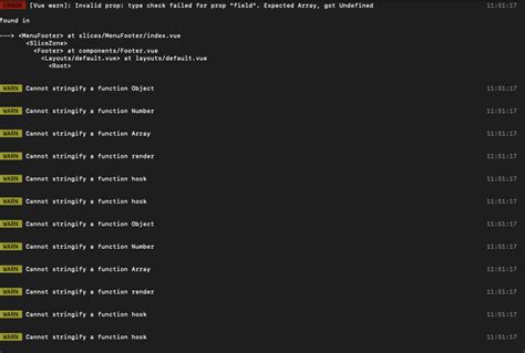 maximum call stack size exceeded with slices developing with