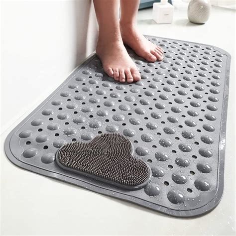 Xiyunte Shower Bath Mat Non Slip Anti Mould Tpe Material Soft Touch