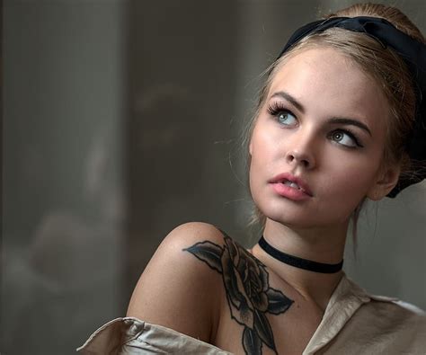 Tattoo Russian Face Model Women Anastasiya Scheglova Hd Wallpaper