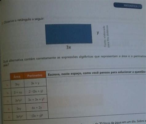 Observe O Retângulo A Seguir Qual A Alternativa Contém Corretamente As