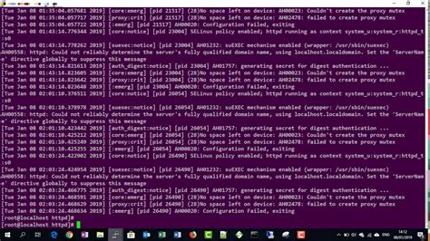 cara untuk mengatasi apache error no space left on device ah02478