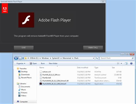 solved how do i uninstall flash player silently using com adobe