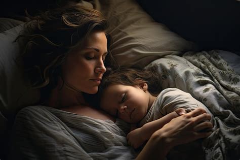 Premium Ai Image Mother And Daughter Sleeping In Bed Motherhood