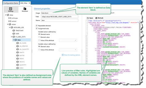 configuring xml filter nicelabel help center