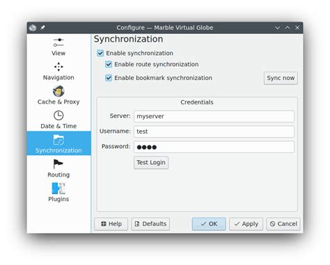 synchronization configuration