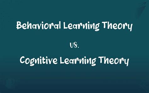 Behavioral Learning Theory Vs Cognitive Learning Theory Whats The