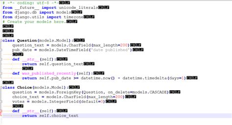python identationerror unexpected indent following django tutorial