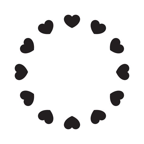 Circle Hearts Round Monogram Frame Decorative Free Svg File Svg Heart