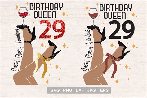 29th Birthday Queen Wine Glass High Hee Graphic By Susandesign