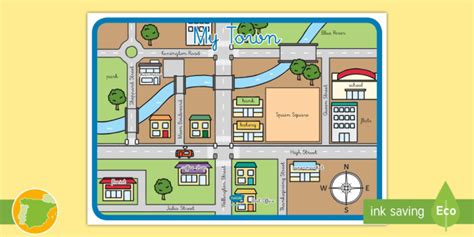 Mapa Mi Ciudad En Inglés Teacher Made