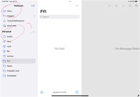 mail app on ipad mail inbox folder not displaying properly ask