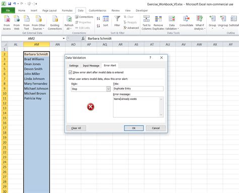 excelmadeeasy prevent entering duplicate values in excel