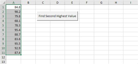 find second highest value in excel vba easy excel macros