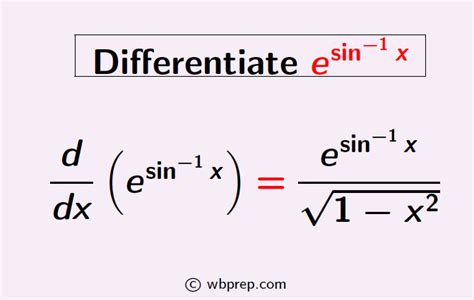 Differentiate E To Power Sin Inverse X Differentiation Of E Sin 1x