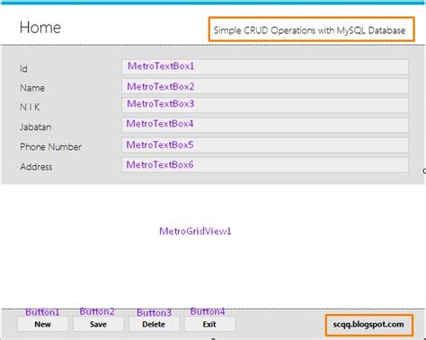 vb insert update delete with mysql database metro ui theme source