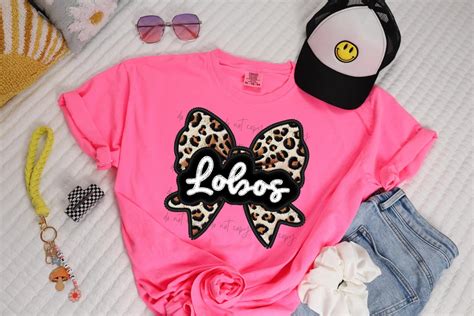 Lobos Leopard Bow Mascot Transfer Sassy Sublimation And Screen Prints