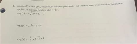 Solved 2 11 Points For Each G X Describe In The