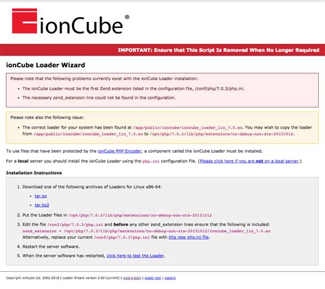 how do i install ioncube loader in a site using the custom environment
